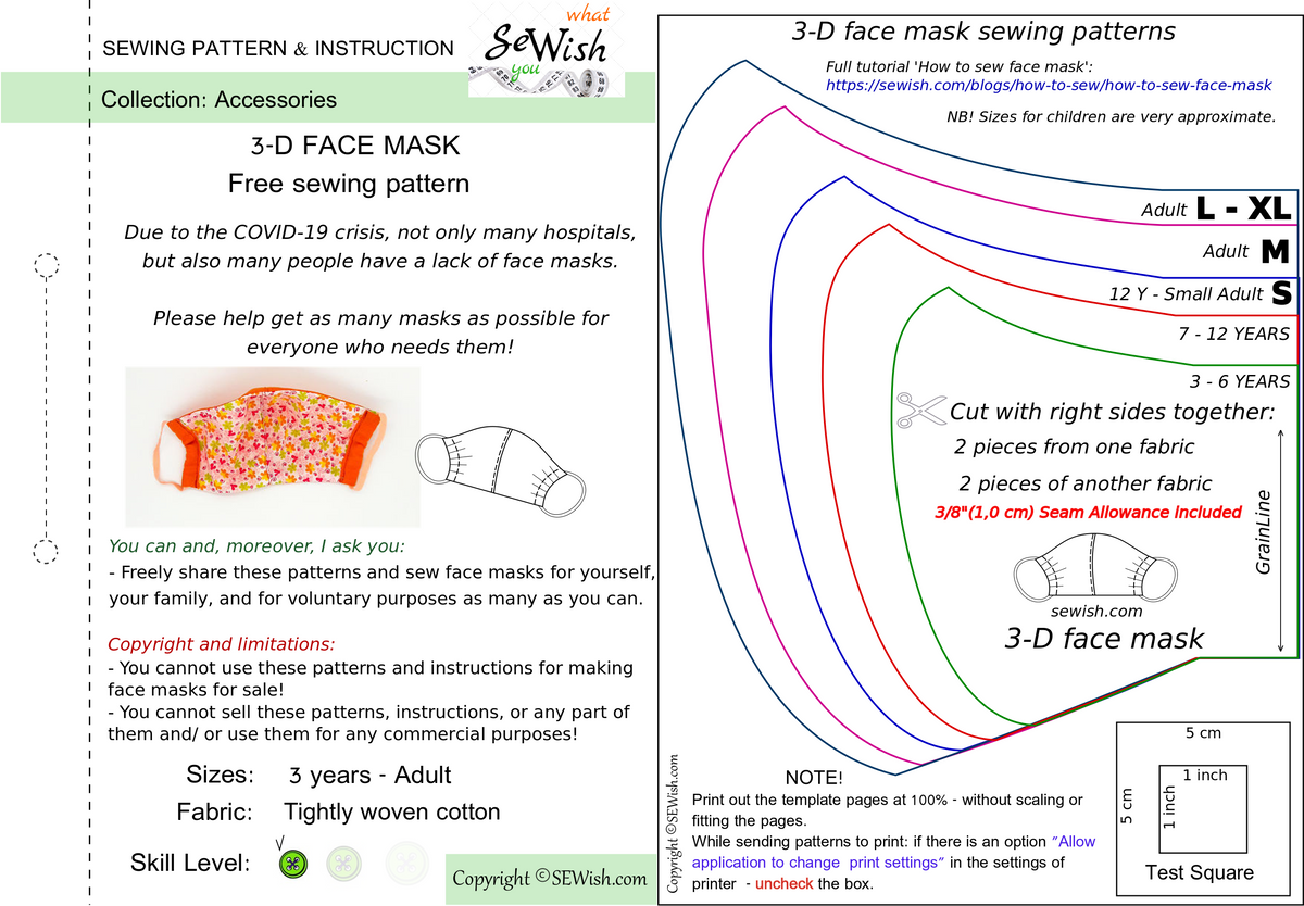 How to sew 3D Face Mask. Free Patterns and Tutorial – SEWish