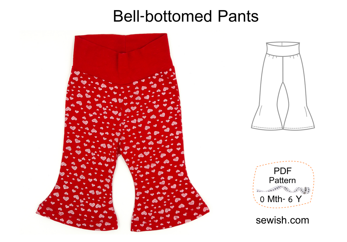 Flared Baby Pants Sewing Patterns, Baby Hat Sewing Patterns, Sizes 0 M ...